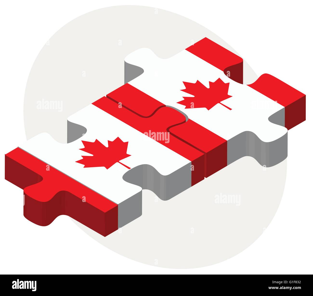 Vector Image - Canada and Canada Flags in puzzle isolated on white ...