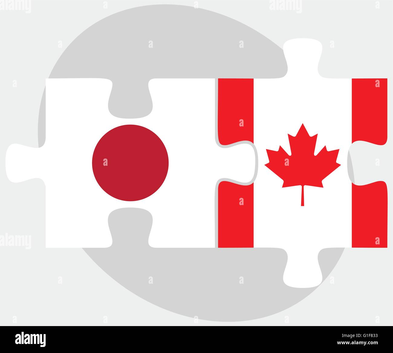Vector Image - Japan and Canada Flags in puzzle isolated on white ...