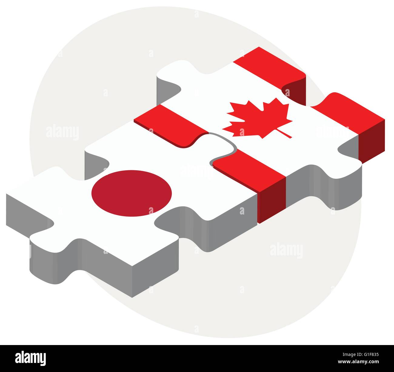 Vector Image - Japan and Canada Flags in puzzle isolated on white ...