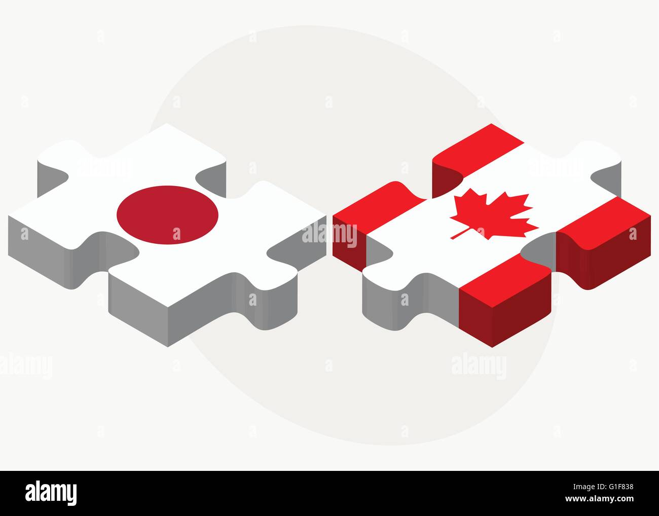 Vector Image - Japan and Canada Flags in puzzle isolated on white ...