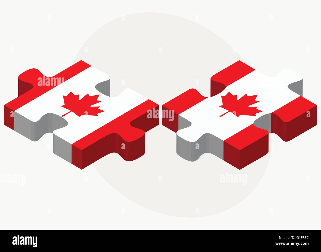 Vector Image - Canada and Canada Flags in puzzle isolated on white ...