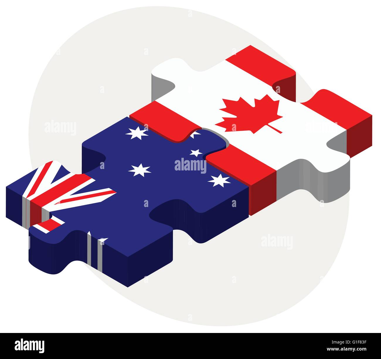 Vector Image - Australia and Canada Flags in puzzle isolated on white ...