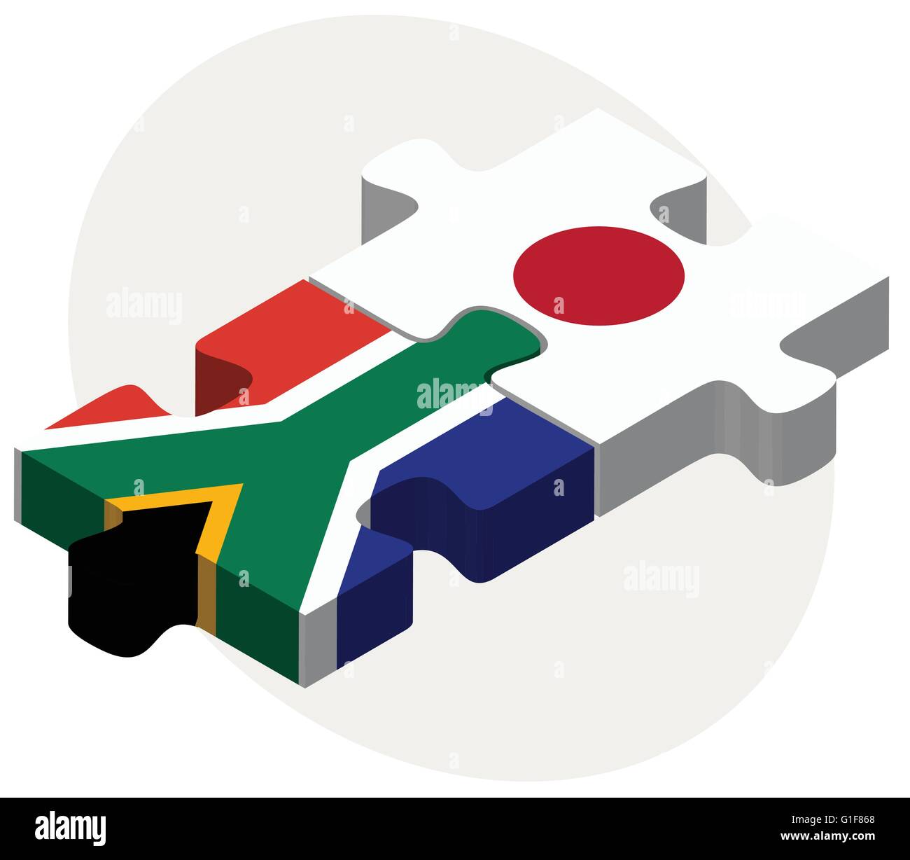 Vector Image - South Africa and Japan Flags in puzzle isolated on white ...