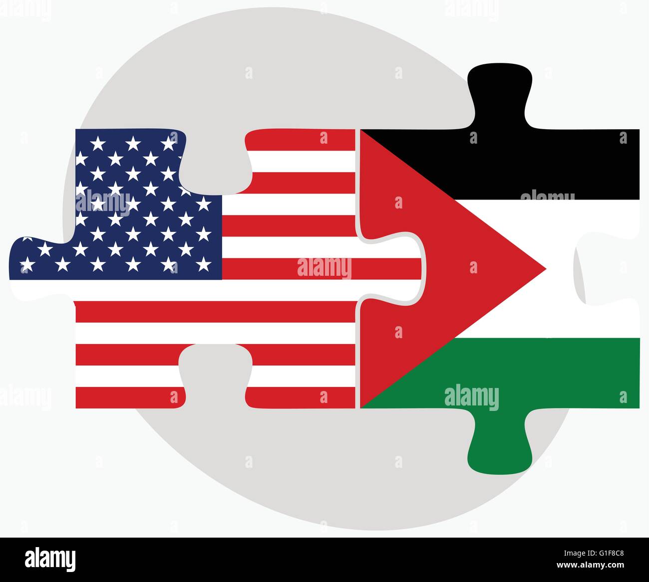 Vector Image - USA and State of Palestine Flags in puzzle isolated on ...