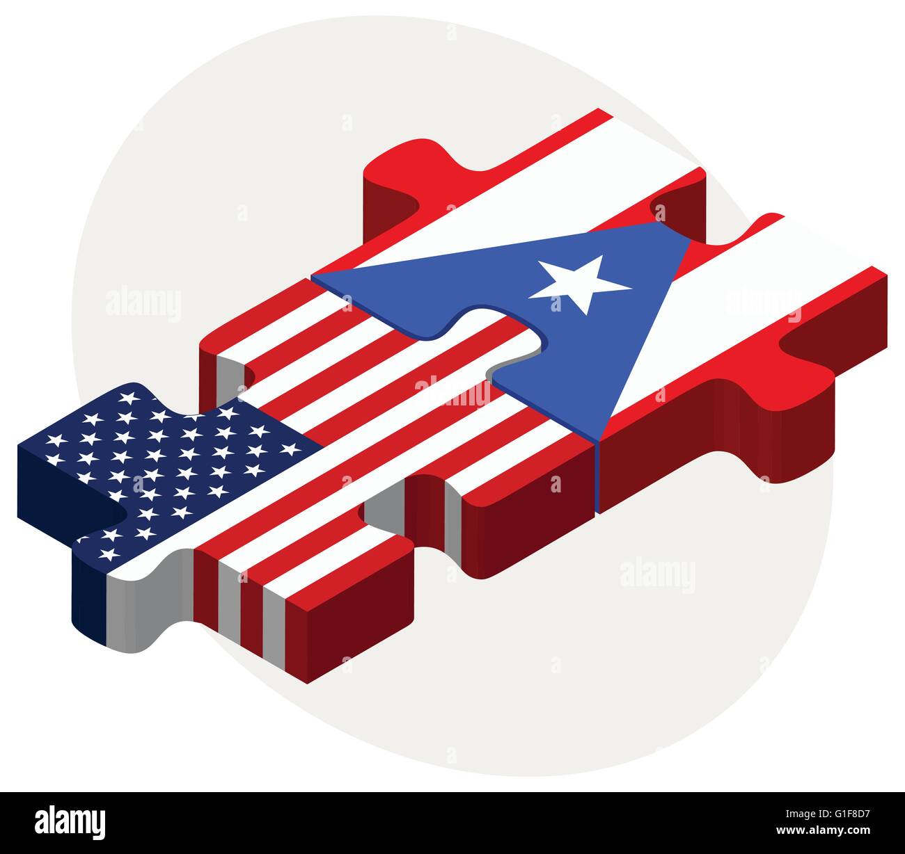 Vector Image - USA and Puerto Rico Flags in puzzle isolated on white ...