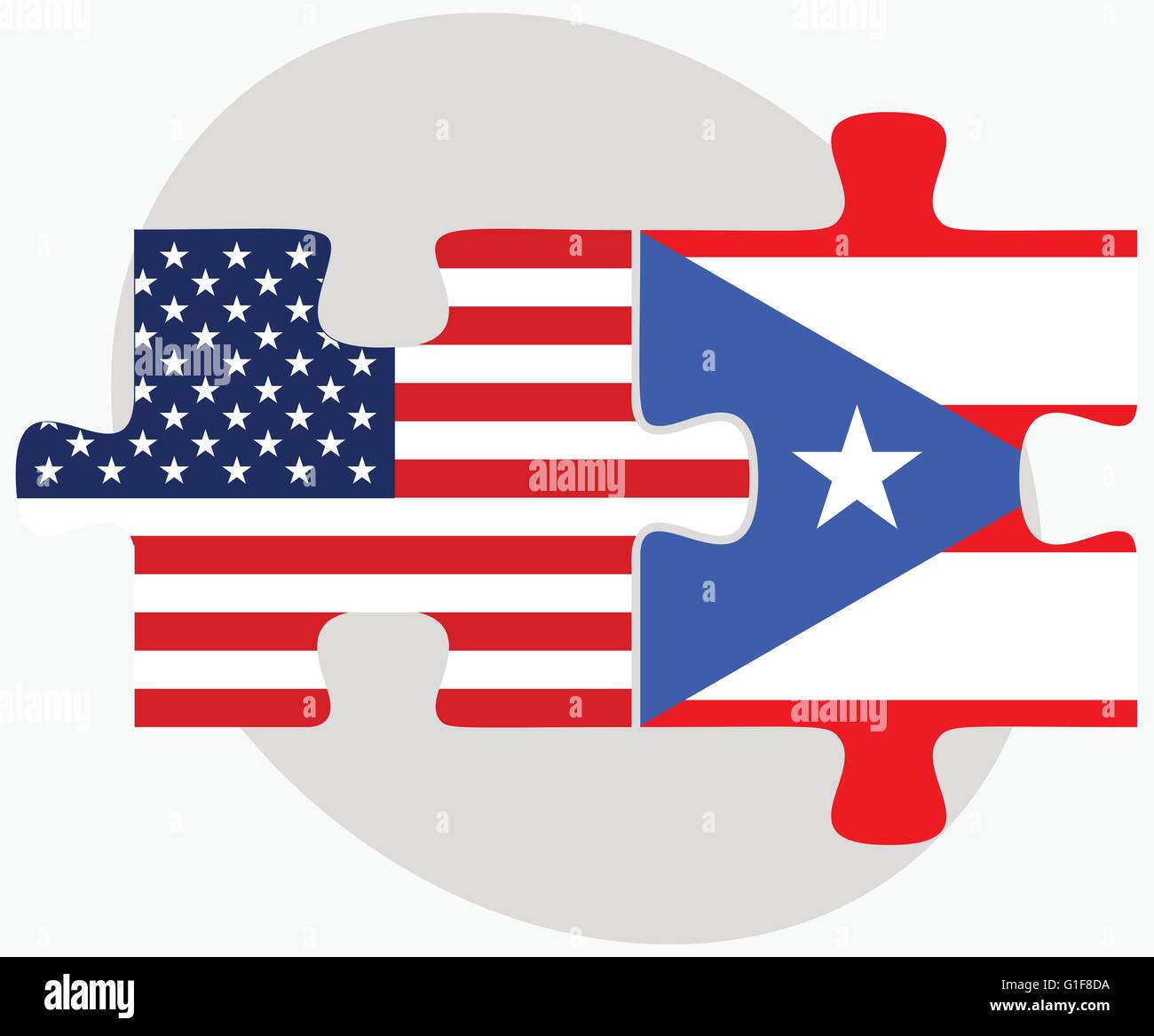 Vector Image - USA and Puerto Rico Flags in puzzle isolated on white ...