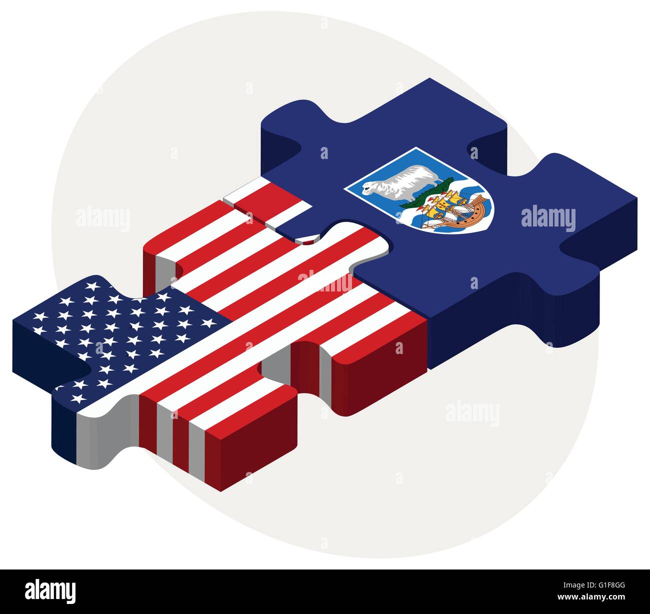 Vector Image - USA and Falkland Islands Flags in puzzle isolated on ...