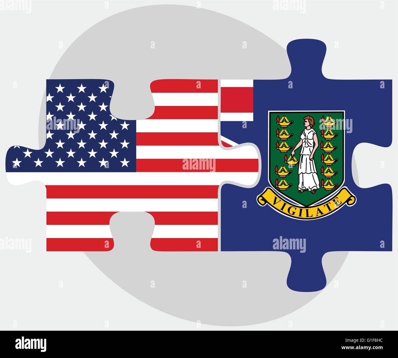 Vector Image - USA and British Virgin Islands Flags in puzzle isolated ...