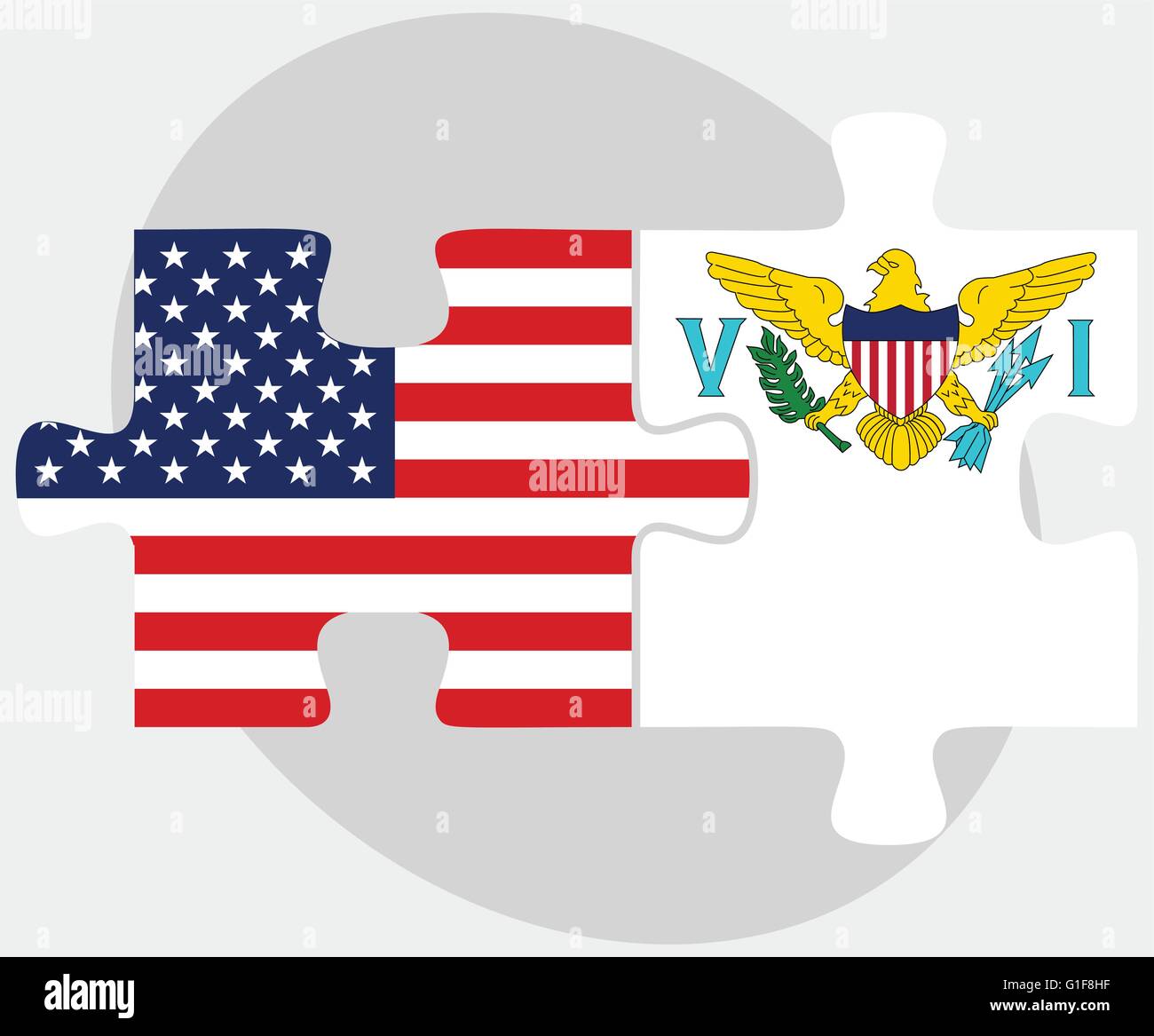 Vector Image - USA and United States Virgin Islands Flags in puzzle ...