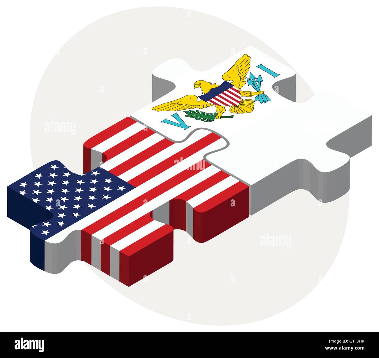 Vector Image - USA and United States Virgin Islands Flags in puzzle ...
