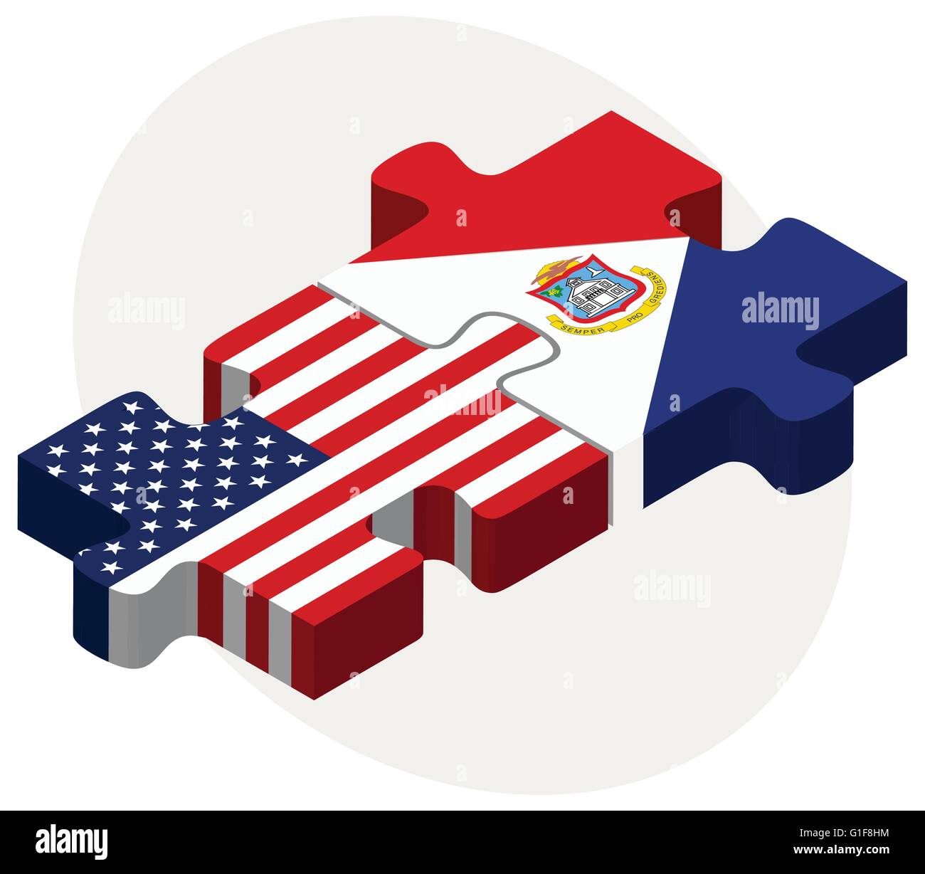 Vector Image - USA and Sint Maarten (Dutch Part) Flags in puzzle ...