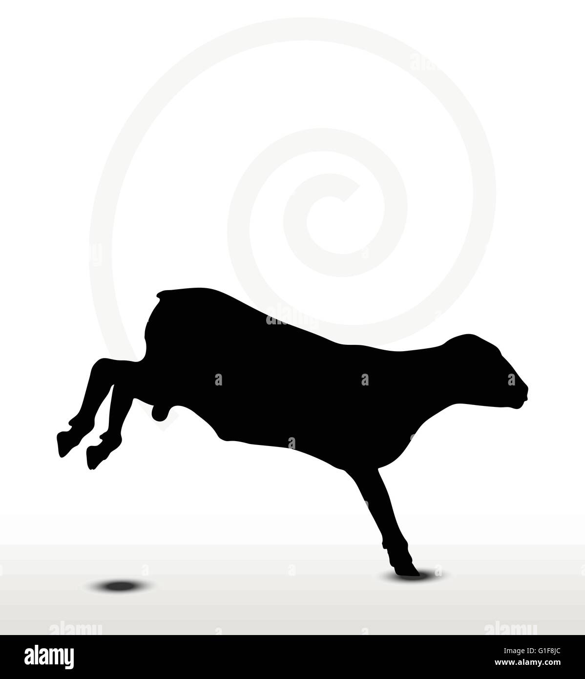 Vector Image - sheep silhouette with jumping pose isolated on white ...