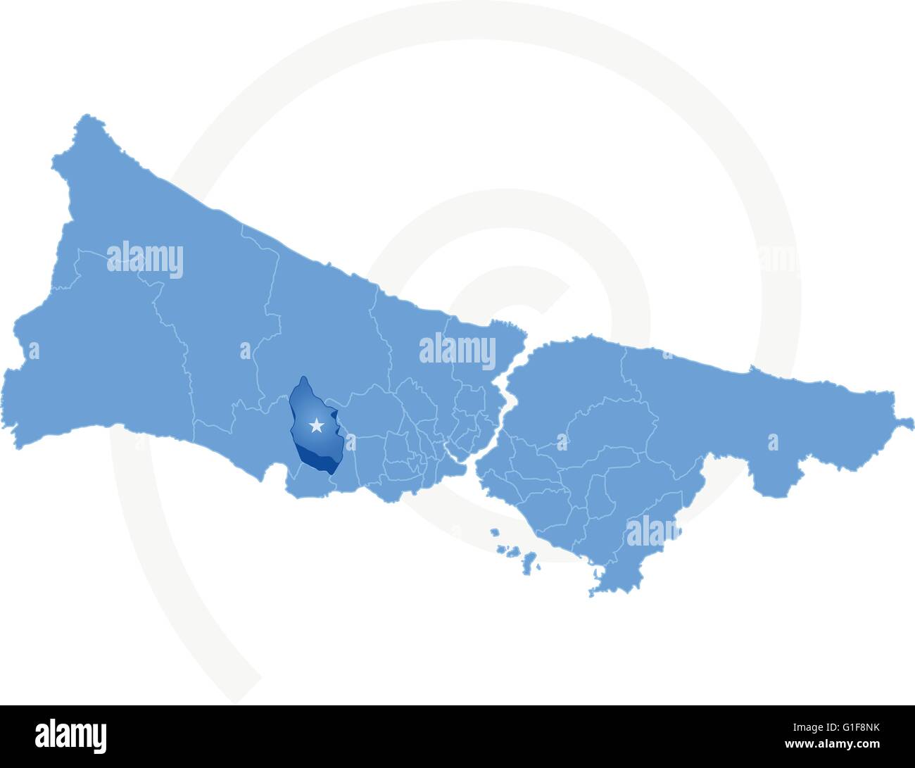 Vector Image - Istanbul Map with administrative districts where ...