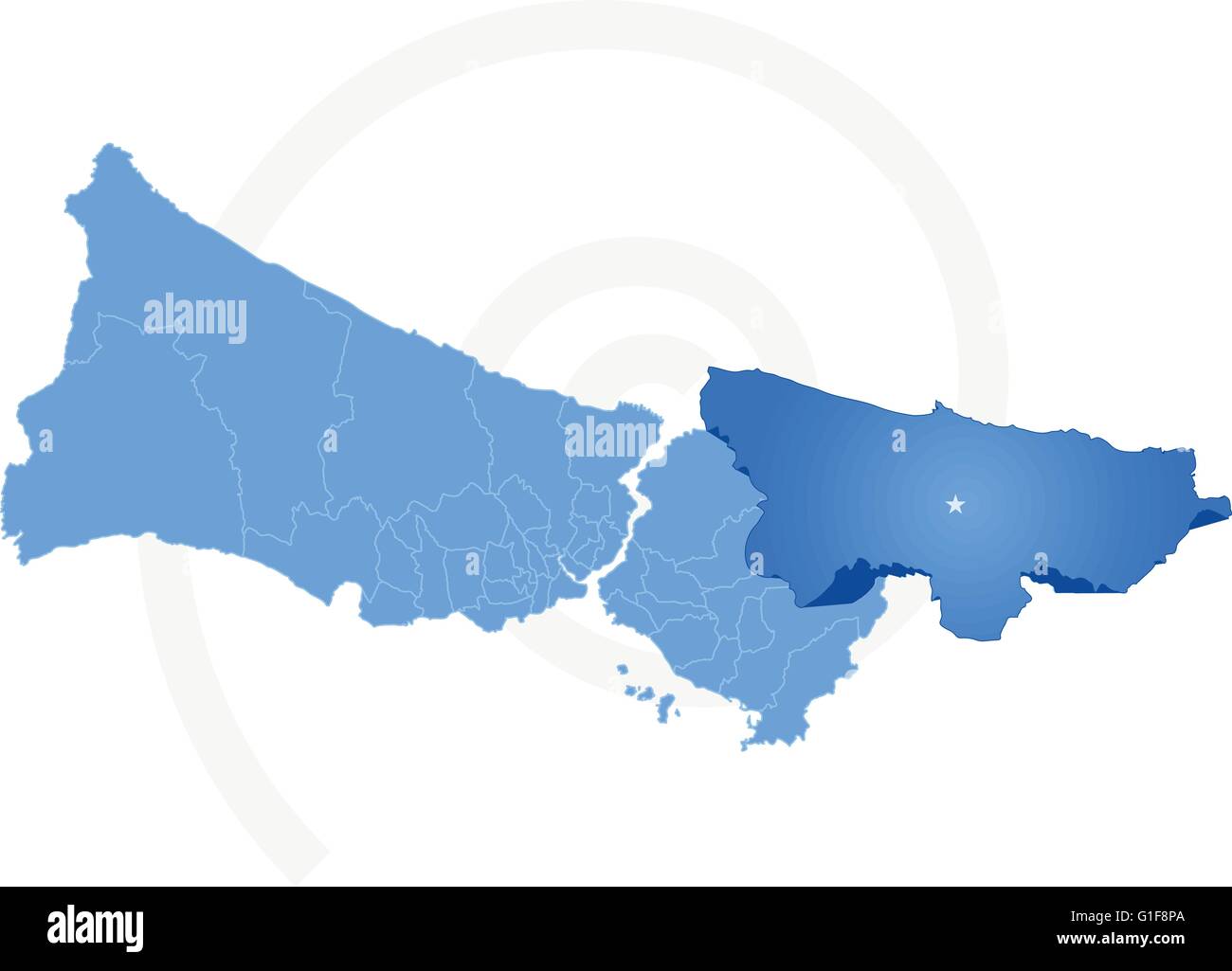 Vector Image - Istanbul Map with administrative districts where Sile is ...