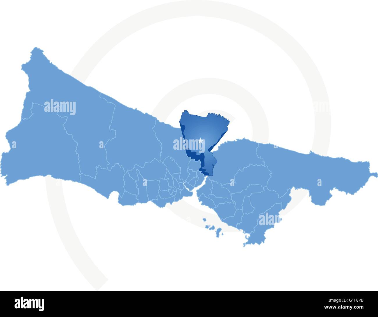 Vector Image - Istanbul Map with administrative districts where Sariyer ...