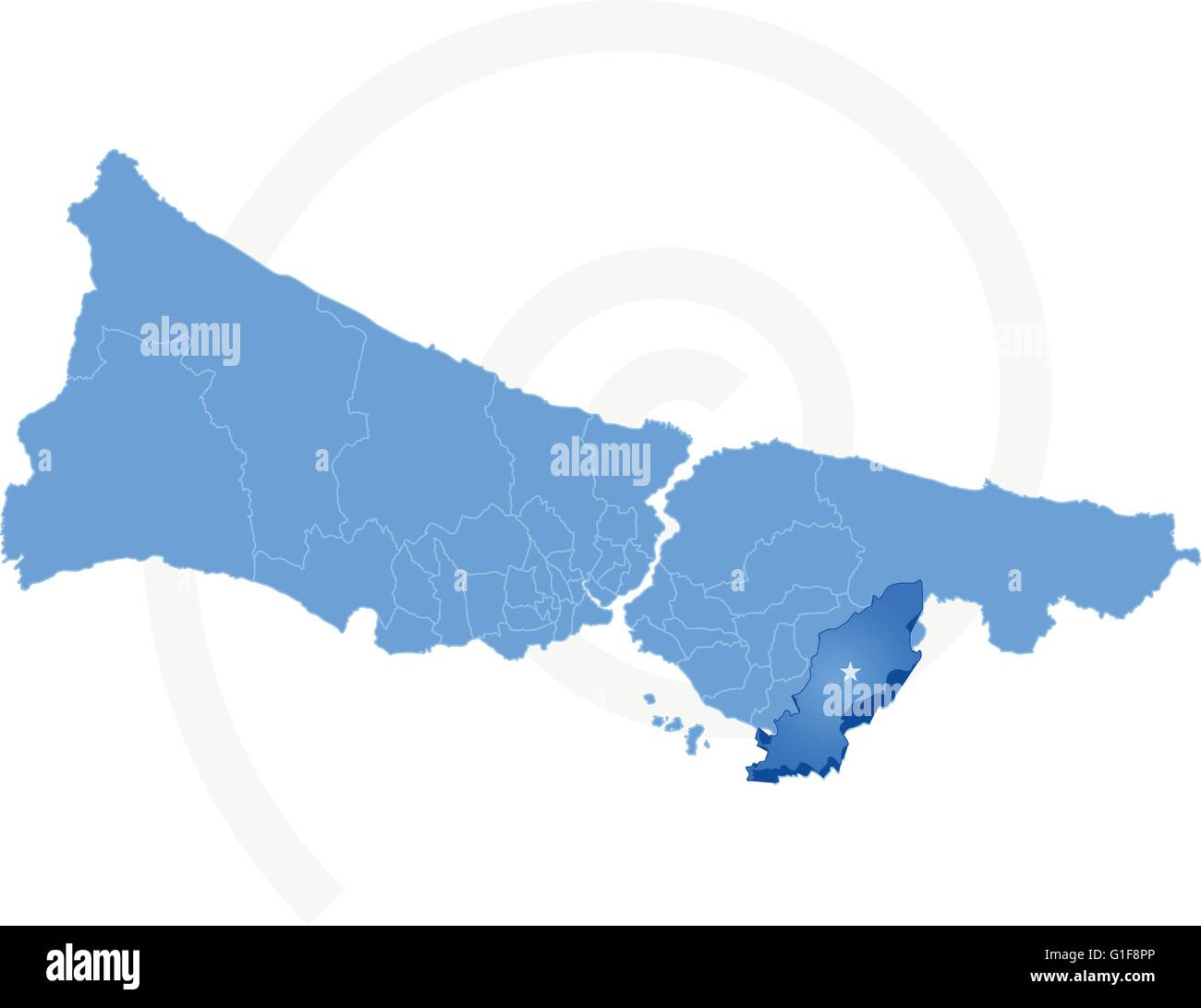 Vector Image - Istanbul Map with administrative districts where Tuzla ...