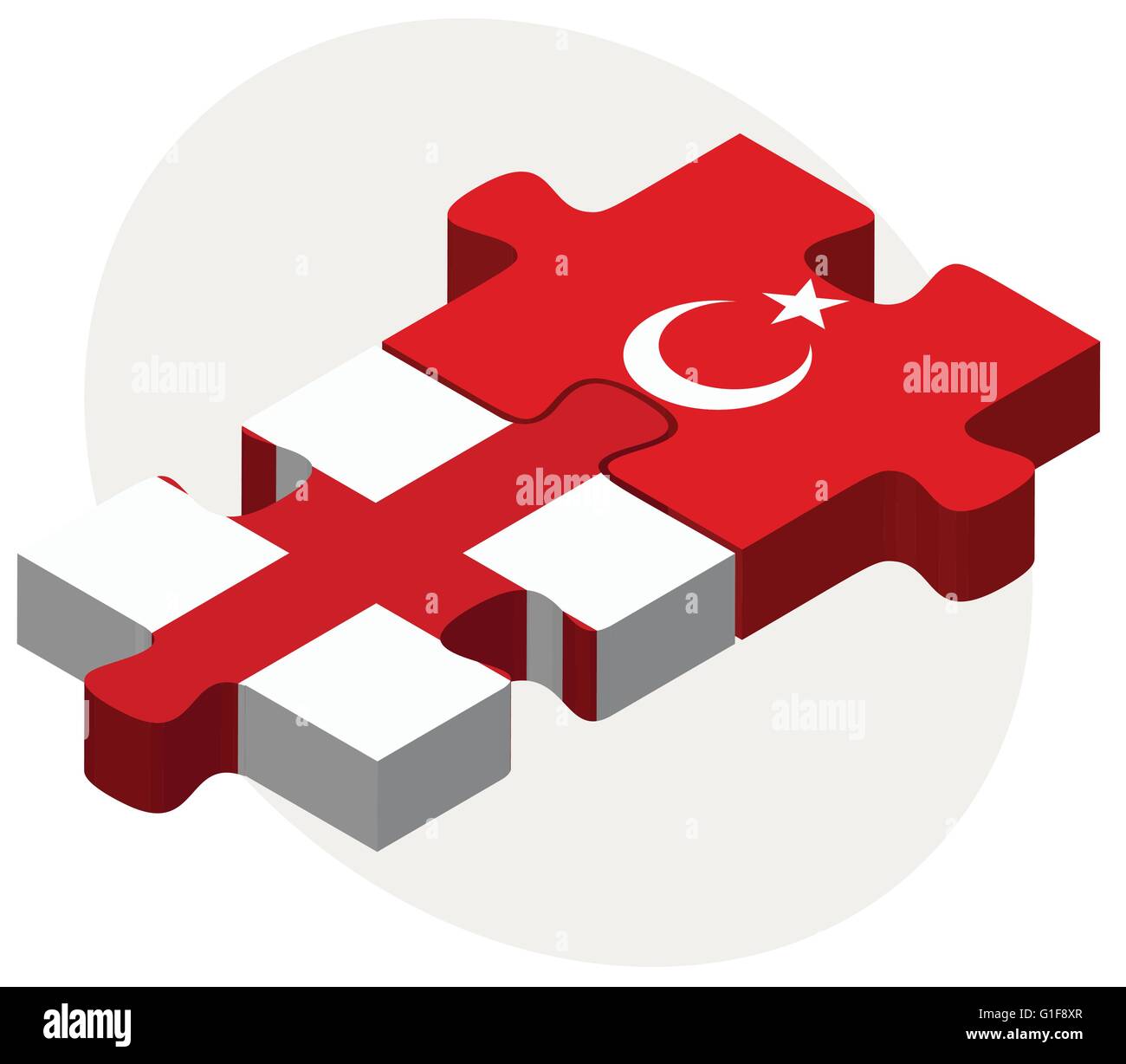 England and Turkey Flags in puzzle isolated on white background Stock ...