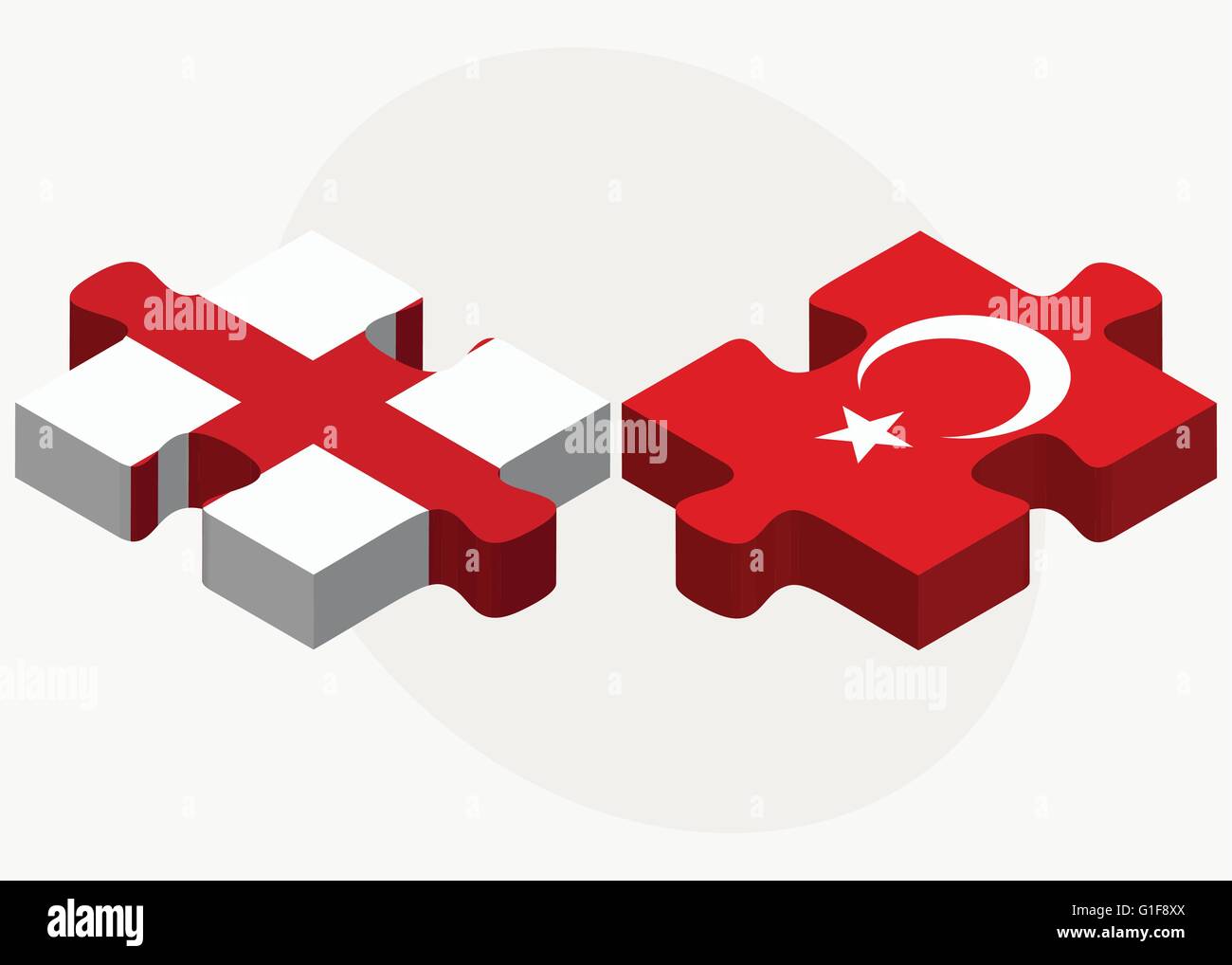 England and Turkey Flags in puzzle isolated on white background Stock ...