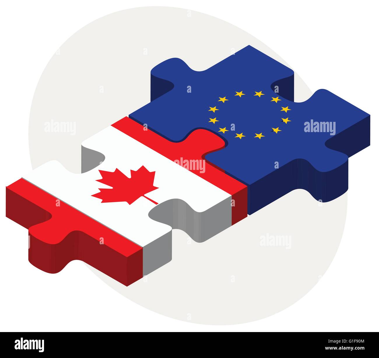 Vector Image - Canada and European Union Flags in puzzle isolated on ...