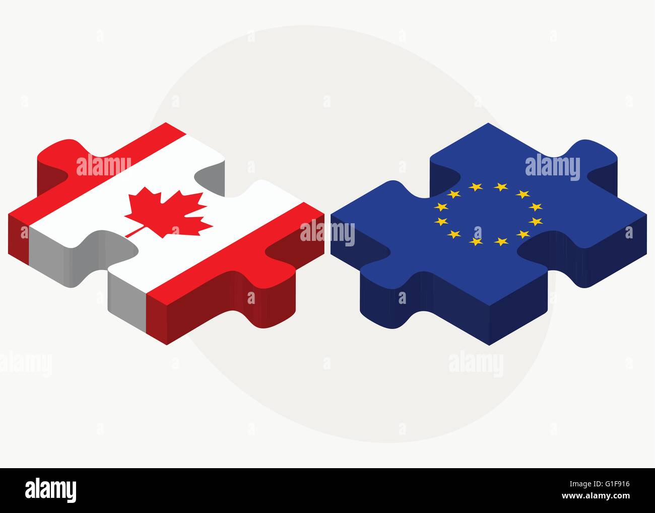 Vector Image - Canada and European Union Flags in puzzle isolated on ...