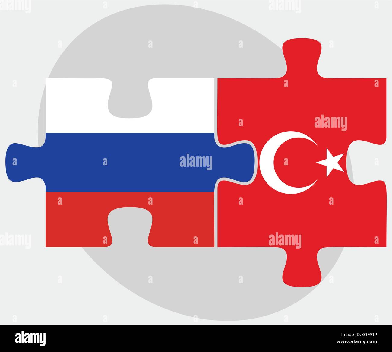 Vector Image - Russian Federation and Turkey Flags in puzzle isolated ...