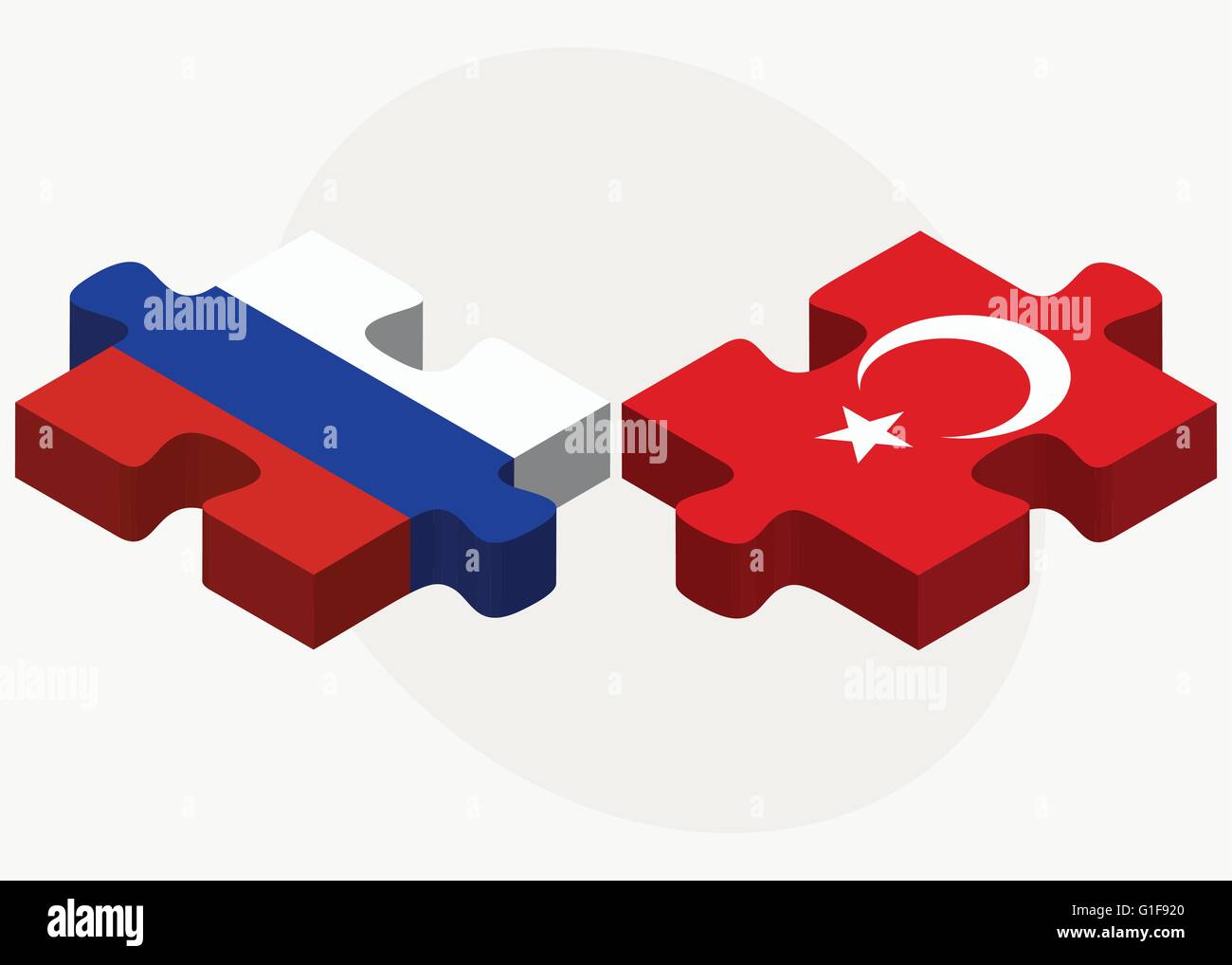 Vector Image - Russian Federation and Turkey Flags in puzzle isolated ...
