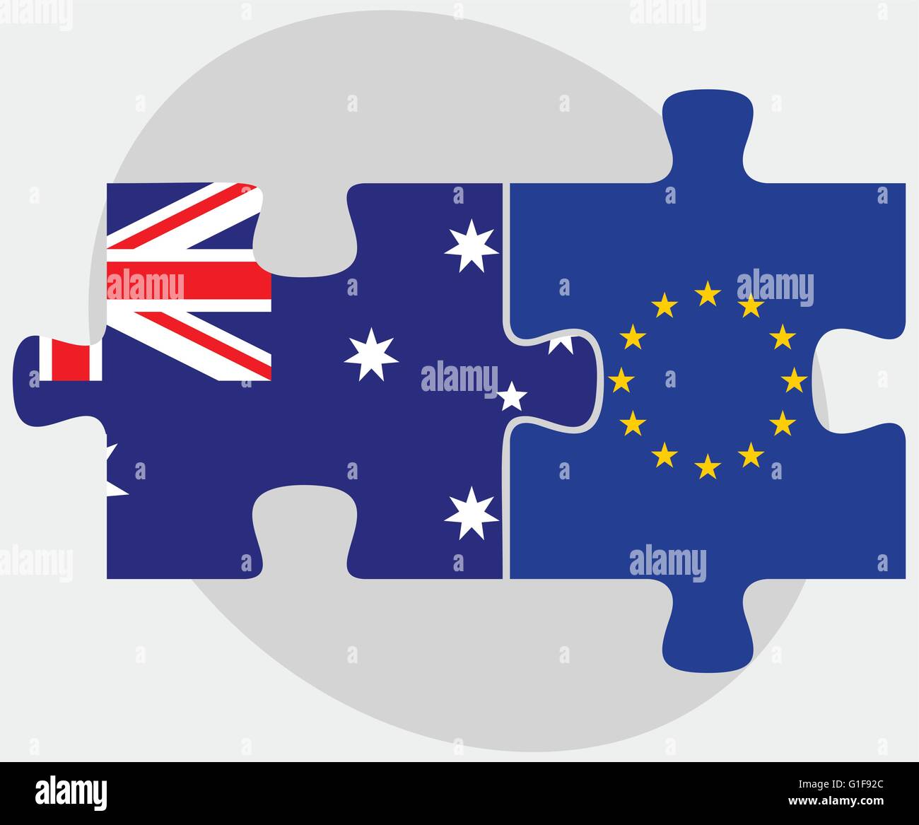 Vector Image - Australia and European Union Flags in puzzle isolated on ...