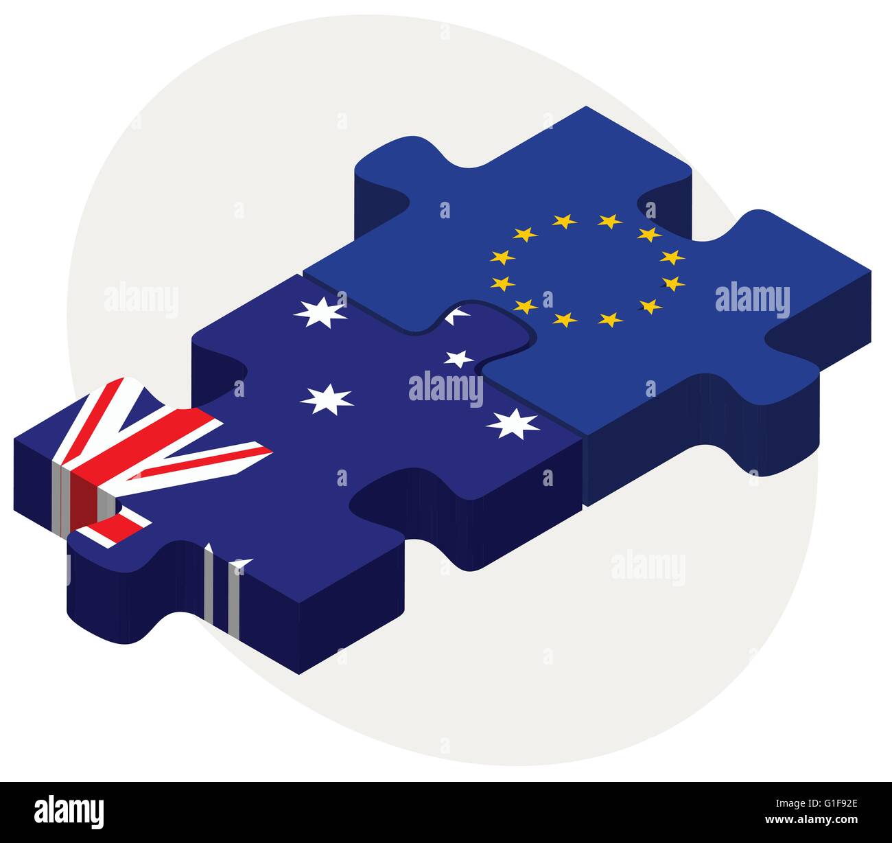 Vector Image - Australia and European Union Flags in puzzle isolated on ...