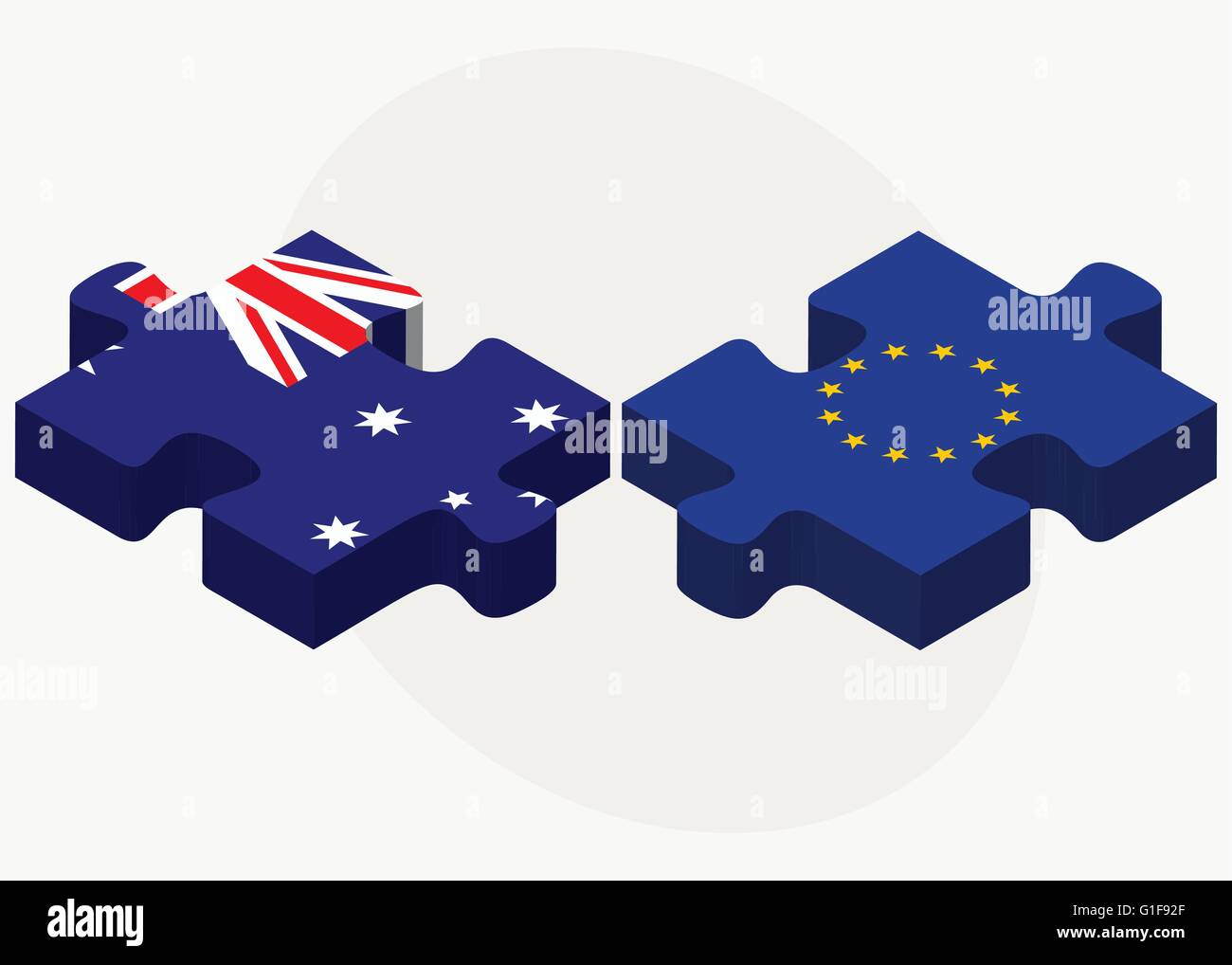 Vector Image - Australia and European Union Flags in puzzle isolated on ...