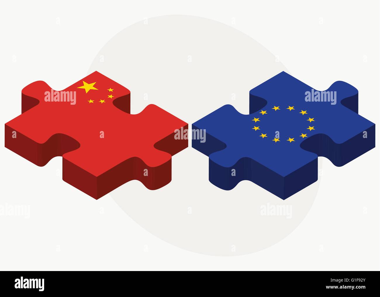 Vector Image - China and European Union Flags in puzzle isolated on ...