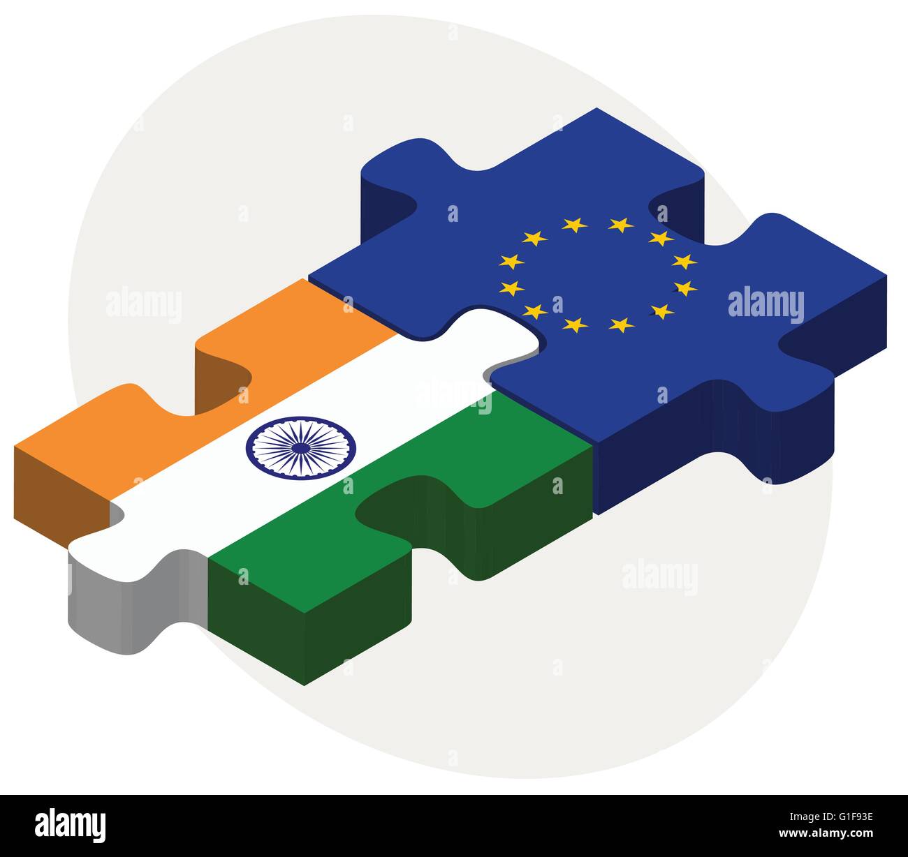 Vector Image - India and European Union Flags in puzzle isolated on ...