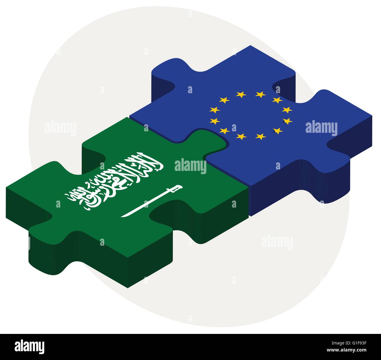 Vector Image - Saudi Arabia and European Union Flags in puzzle isolated ...