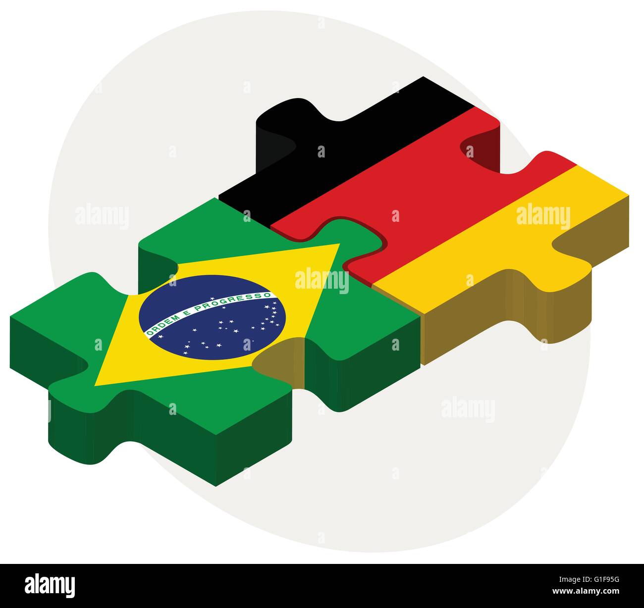 Vector Image - Brazil and Germany Flags in puzzle isolated on white ...