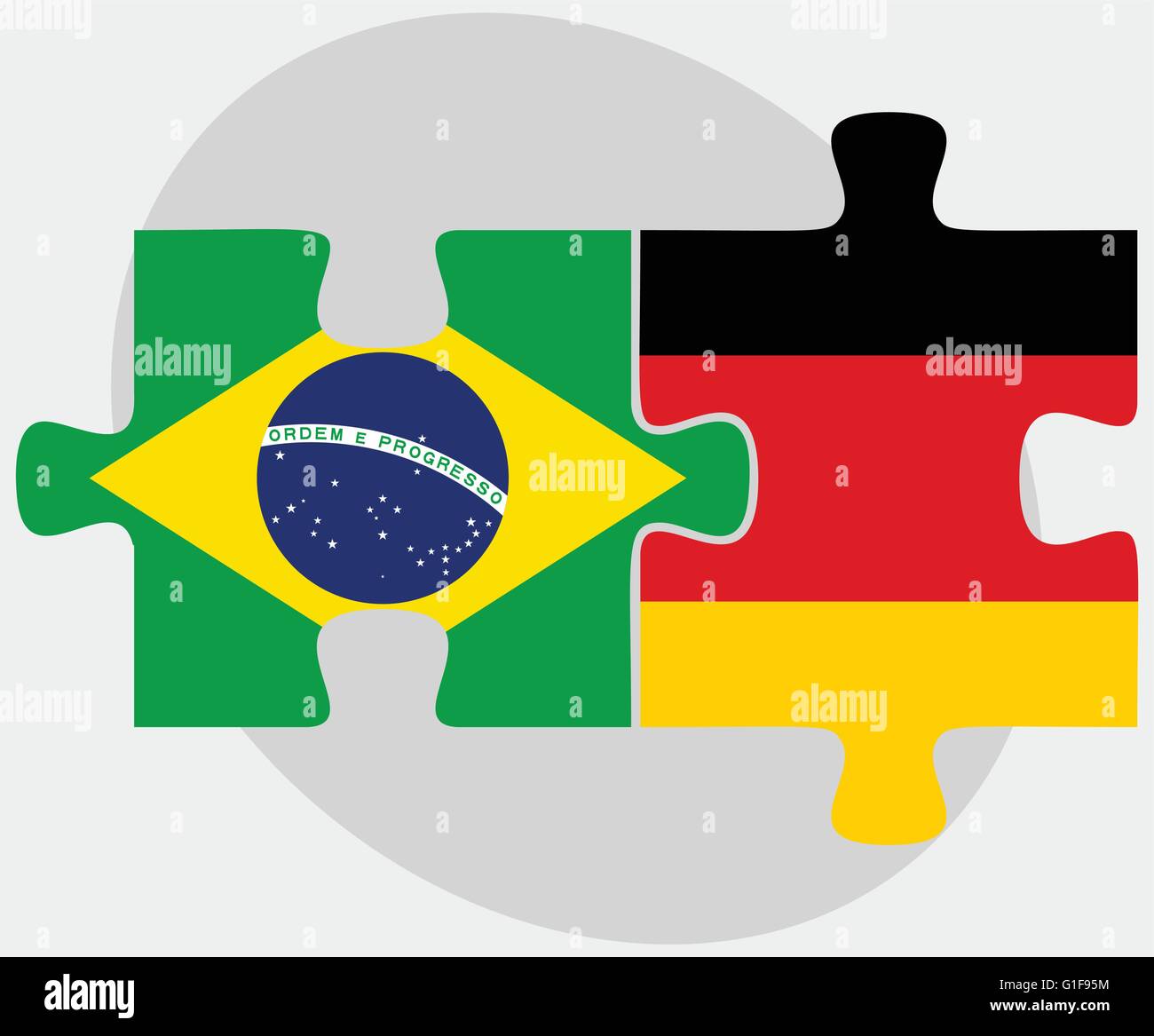 Vector Image - Brazil and Germany Flags in puzzle isolated on white ...