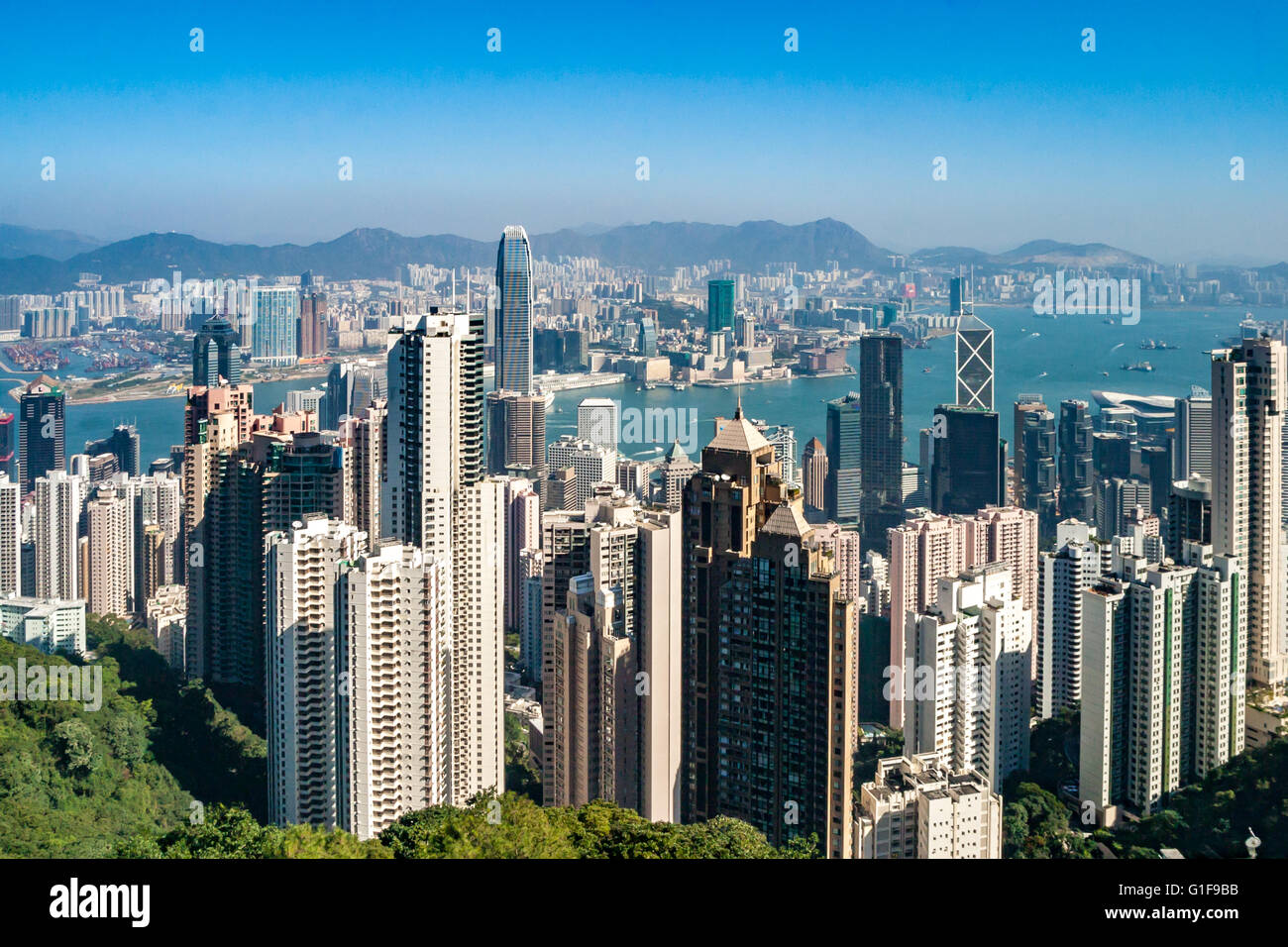China Hong Kong Victoria Peak View from the Peak Stock Photo - Alamy