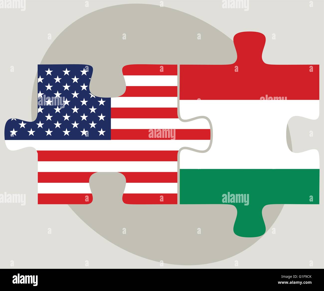 Vector Image - USA and Hungary Flags in puzzle isolated on white ...
