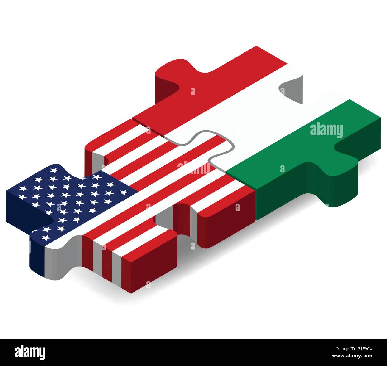 Vector Image - USA and Hungary Flags in puzzle isolated on white ...