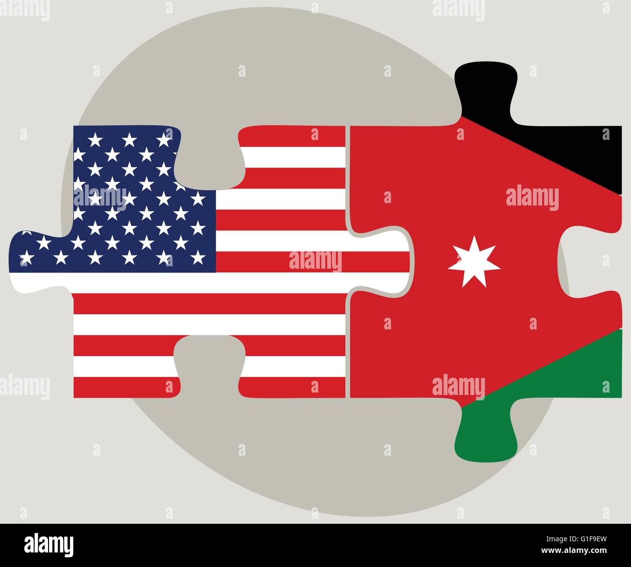 Vector Image - USA and Jordan Flags in puzzle isolated on white ...