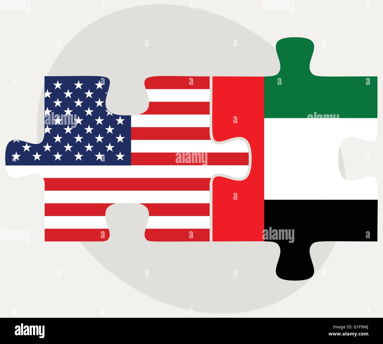 Vector Image - USA and United Arab Emirates Flags in puzzle isolated on ...