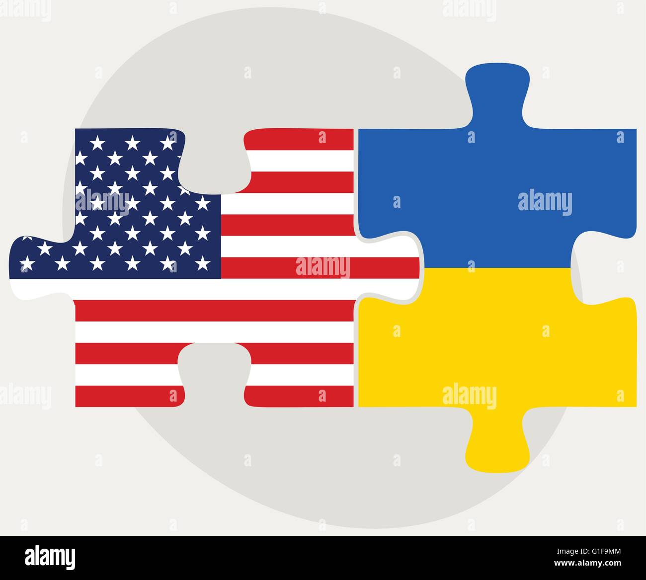Vector Image - USA and Ukraine Flags in puzzle isolated on white ...