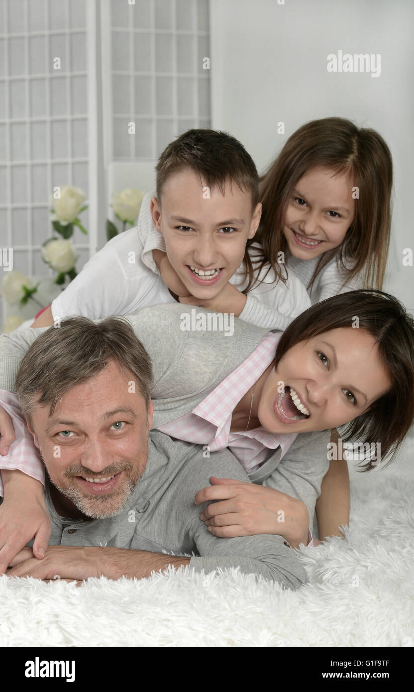 happy parents with kids Stock Photo - Alamy