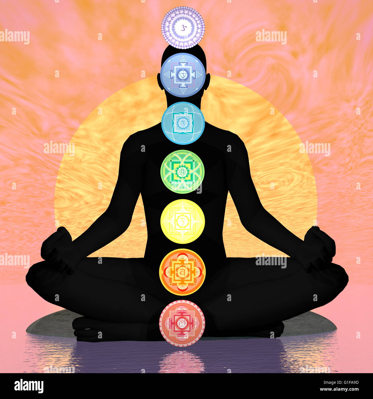 Seven chakra symbols hi-res stock photography and images - Alamy