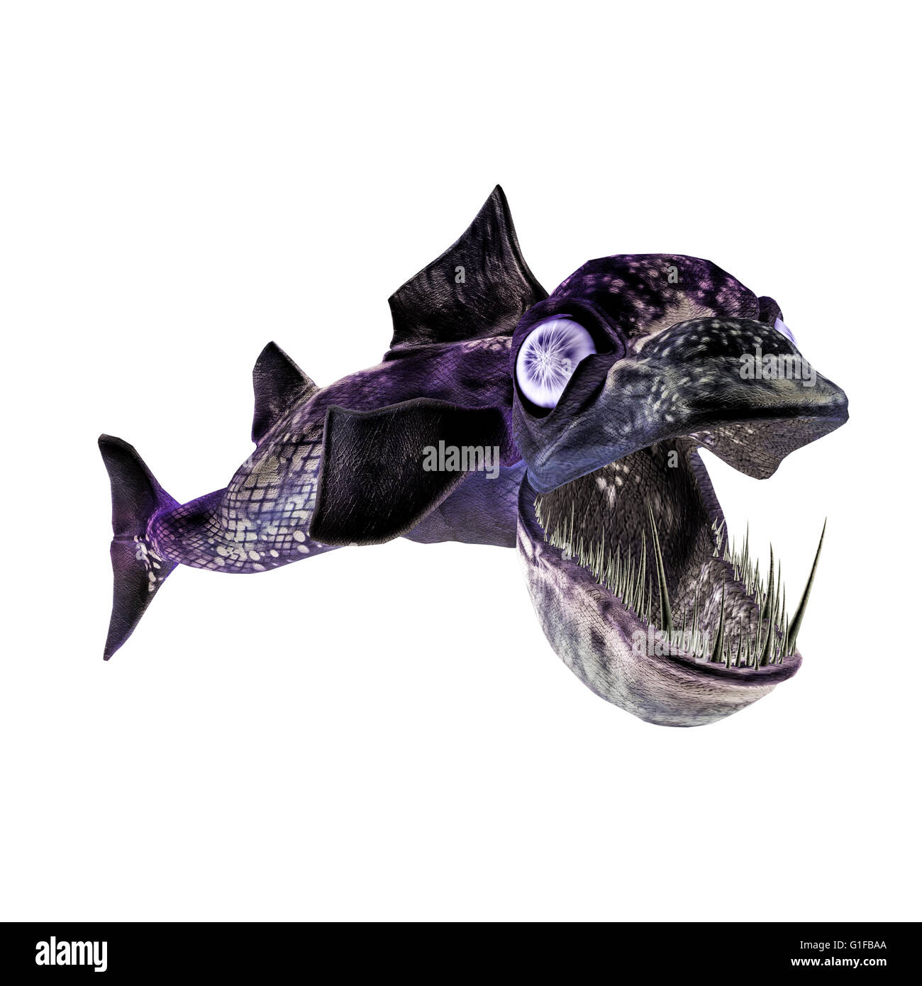 prehistoric fish isolated on white background Stock Photo - Alamy