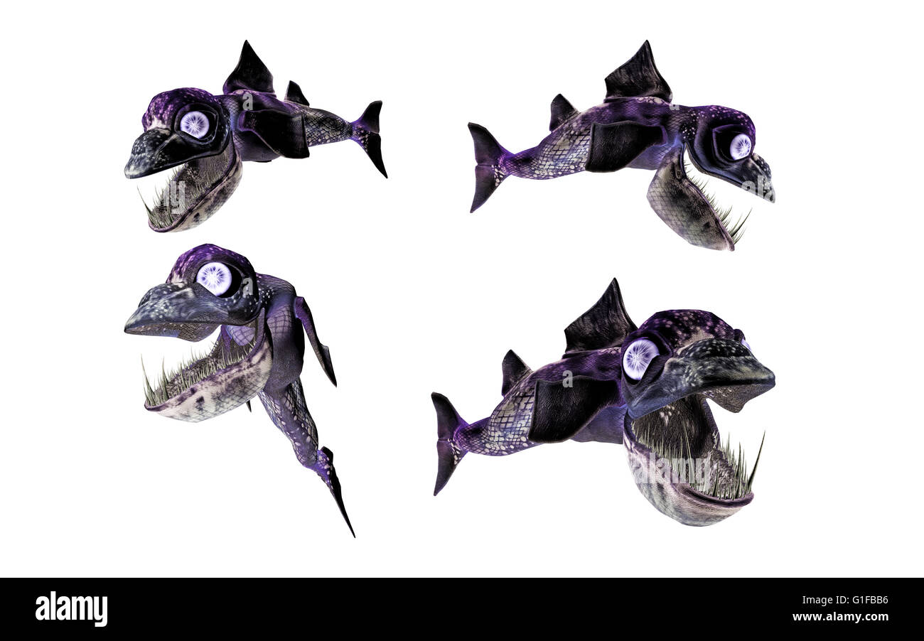 prehistoric fish isolated on white background Stock Photo - Alamy