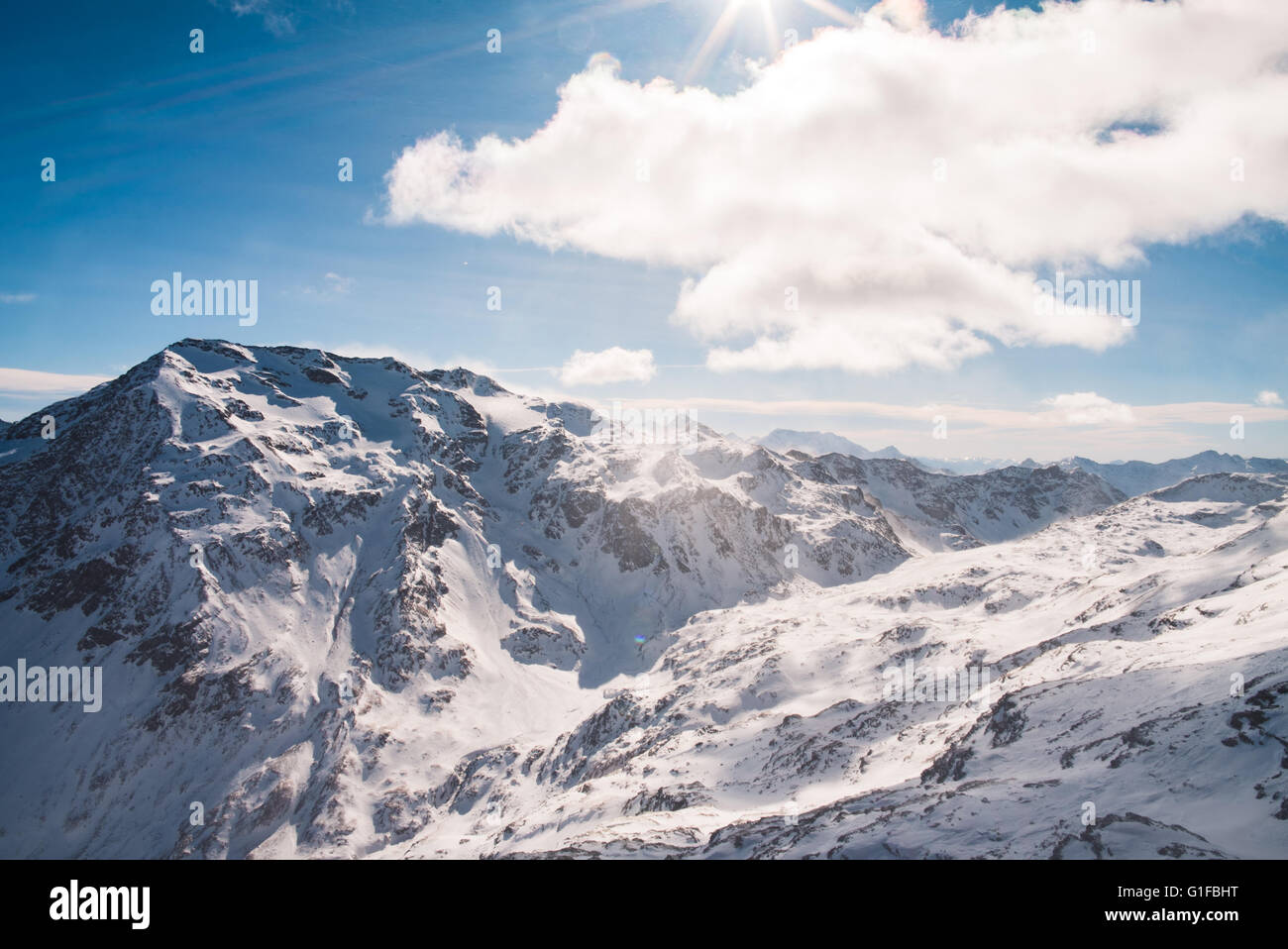 Snowy mountain landscape in winter Stock Photo - Alamy