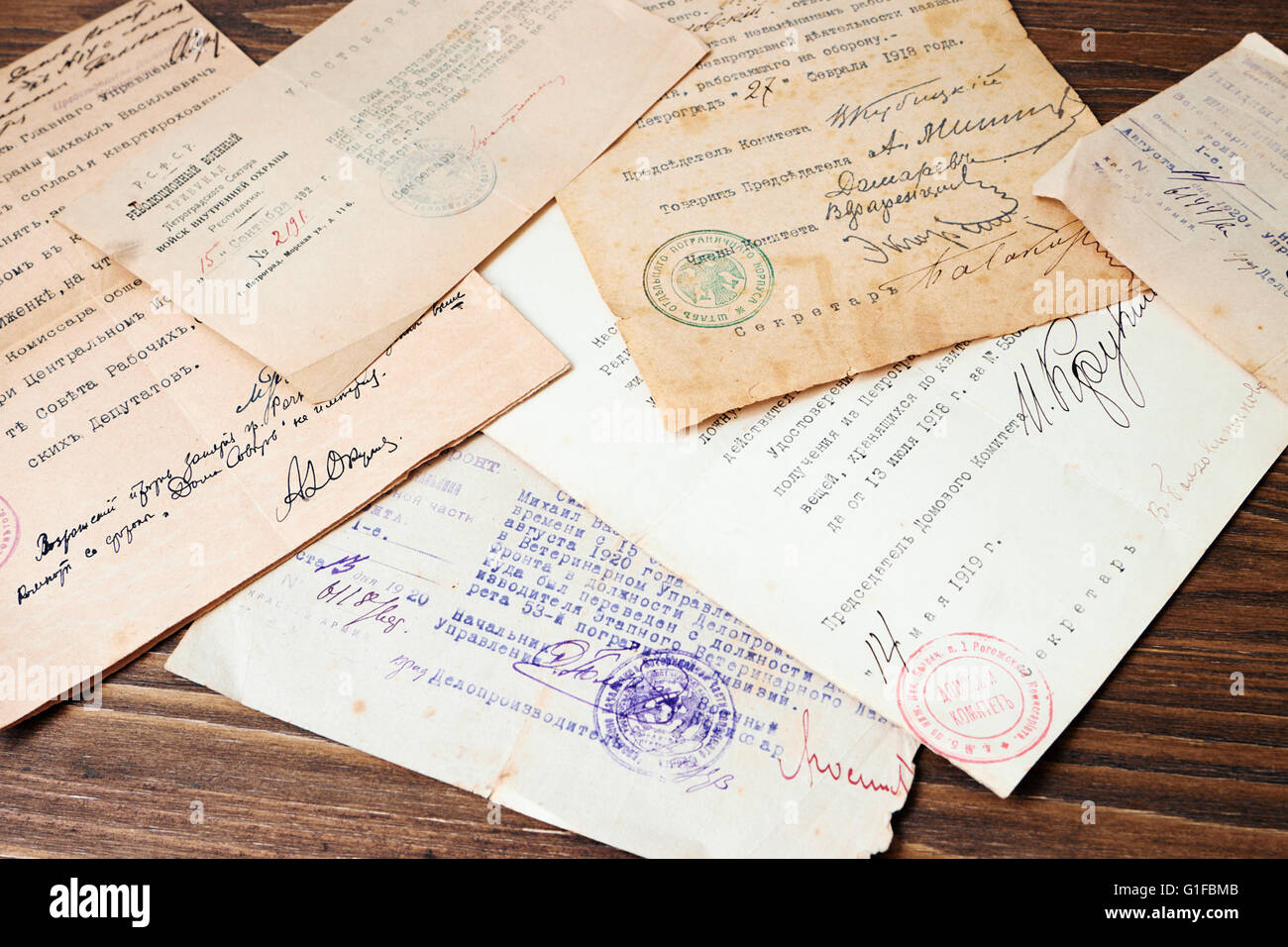 Archival documents from revolutionary Russia, 1917-1920 Stock Photo - Alamy
