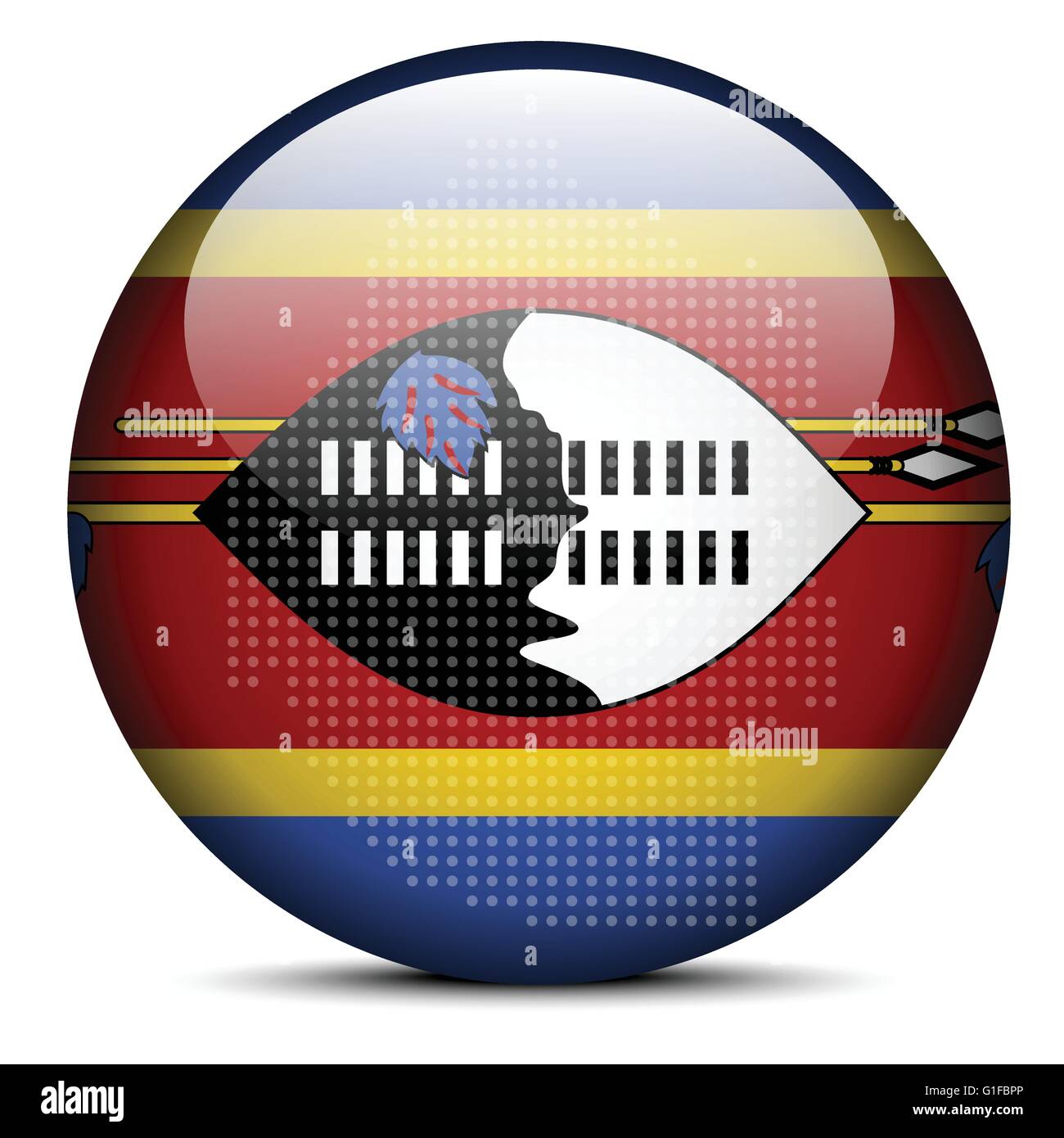Vector Image - Map with Dot Pattern on flag button of Kingdom of ...