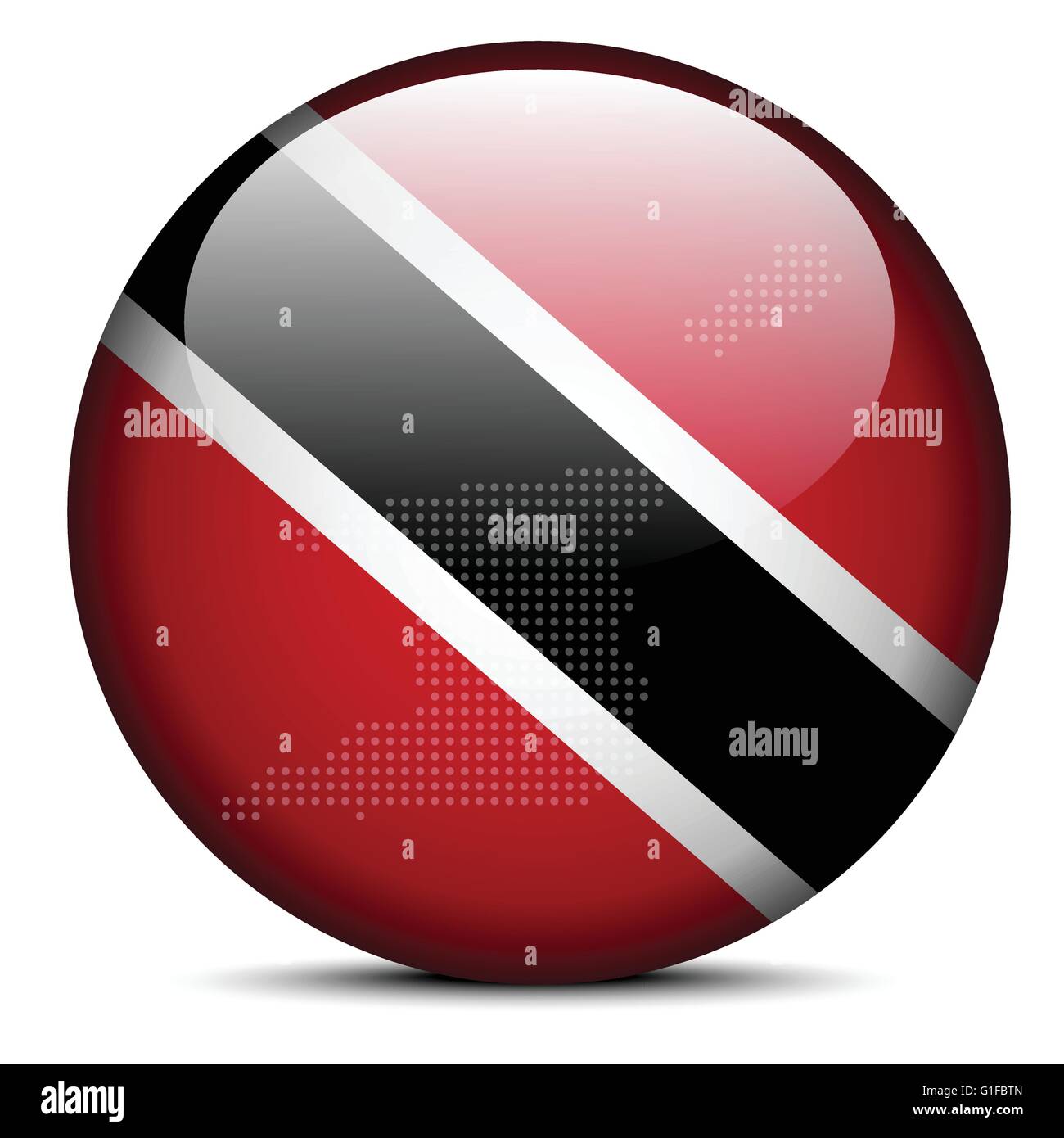 Vector Image Map With Dot Pattern On Flag Button Of Republic Of