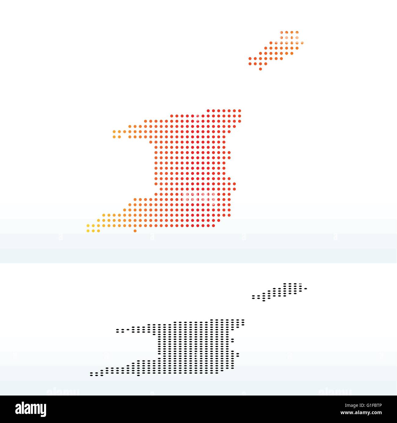 Vector Image Map Of Republic Of Trinidad And Tobago With Dot Pattern