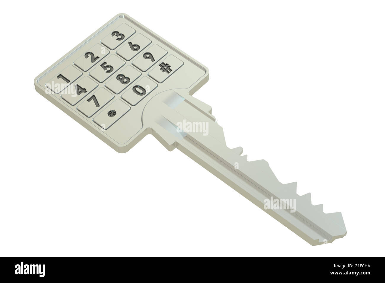 Key with the code combination, 3D rendering Stock Photo - Alamy